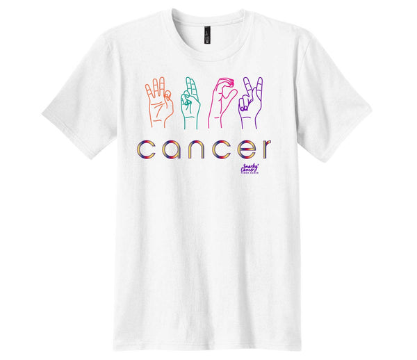 F Cancer ASL rainbow tee - Snarky Cancer
